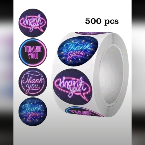 Office | Thank You Stickers Roll Neon 50 | Poshmark